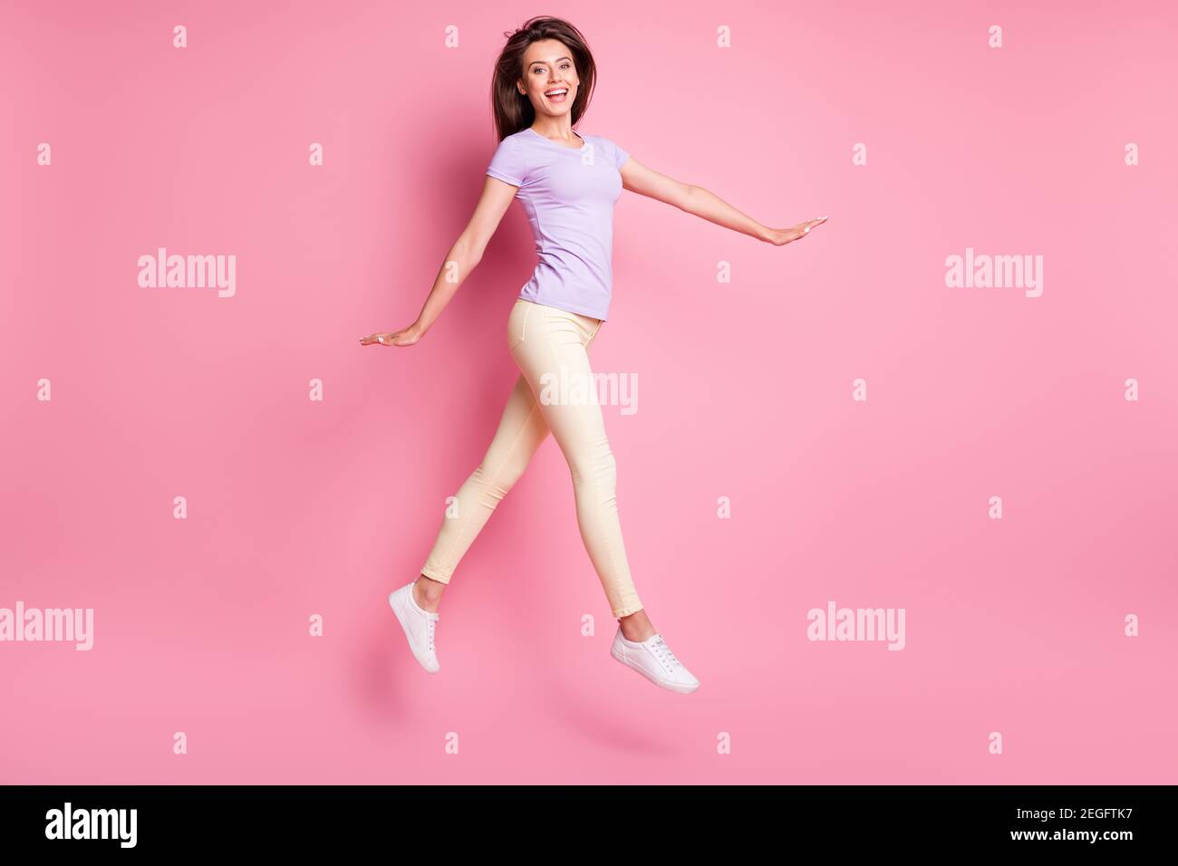 Full length body size view of her she nice-looking attractive lovely ...