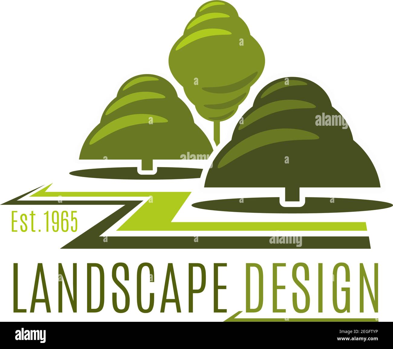 Landscape design company icon template for landscaping and green ...