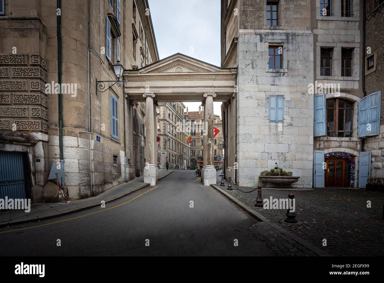 Arch between Promenade de la Treille and Geneva Old Town Streets ...