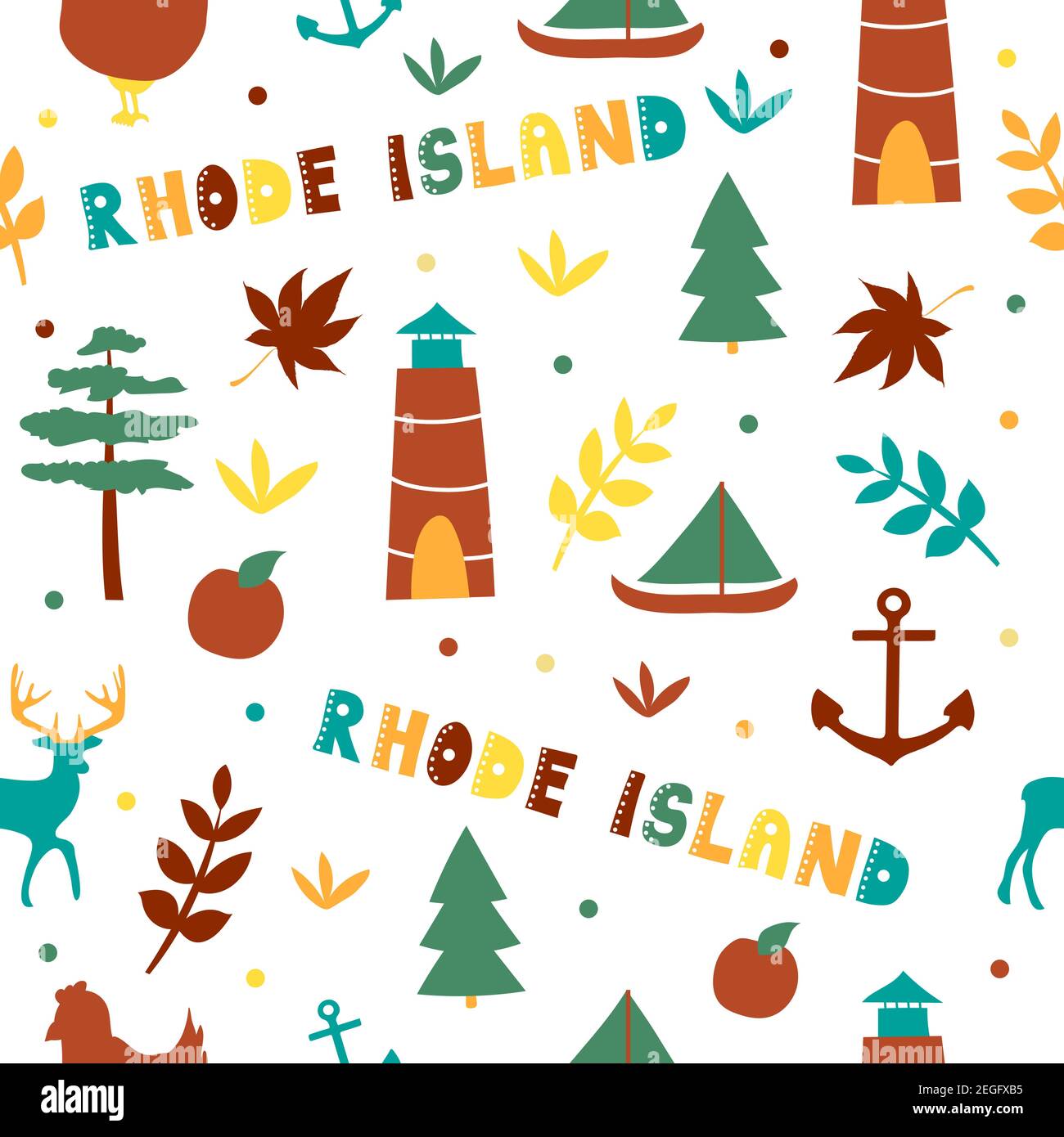USA collection. Vector illustration of Rhode Island theme. State ...