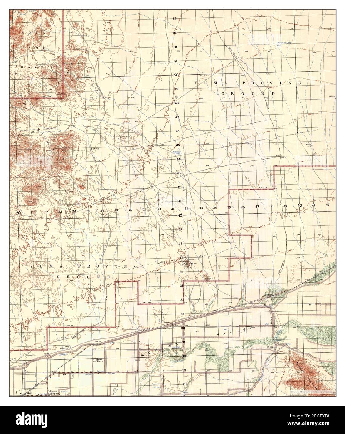 Roll, Arizona, map 1968, 1:50000, United States of America by Timeless ...