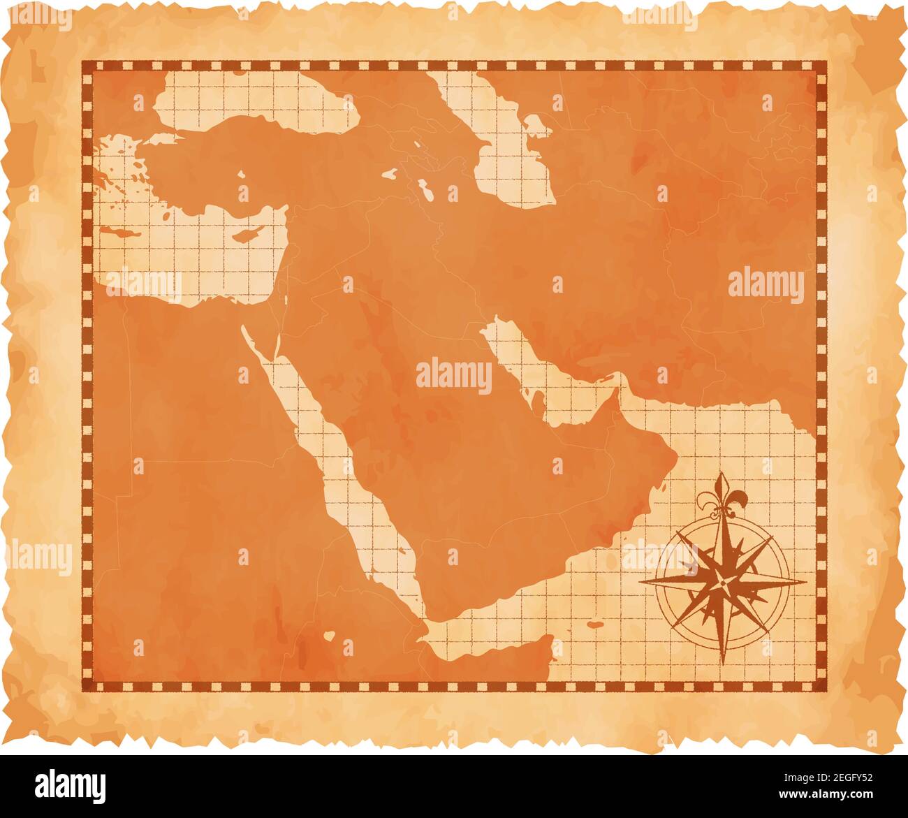Old vintage middle east ( western asia ) map vector illustration Stock ...