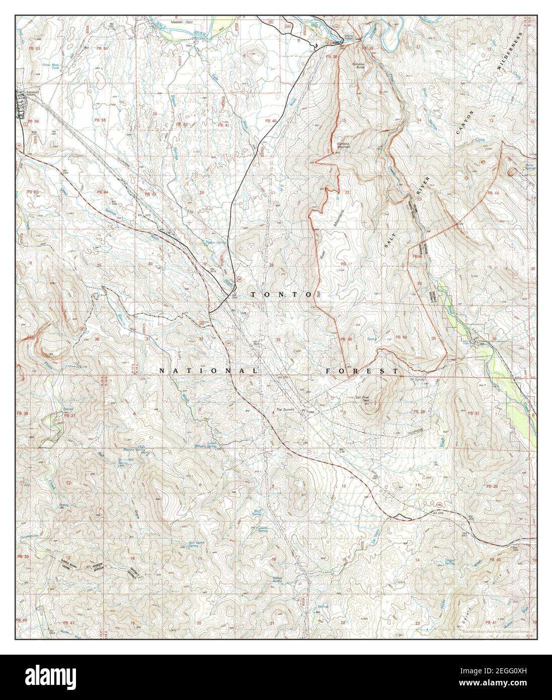 Salt River Peak, Arizona, map 2004, 1:24000, United States of America ...