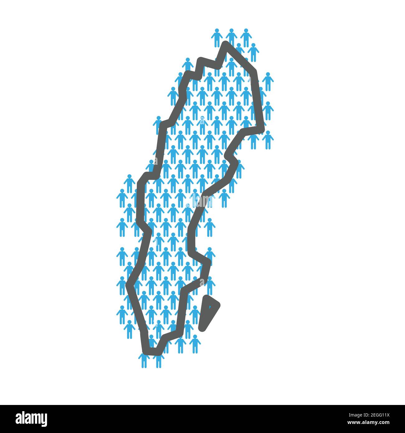 Sweden population map. Country outline made from people figures Stock ...