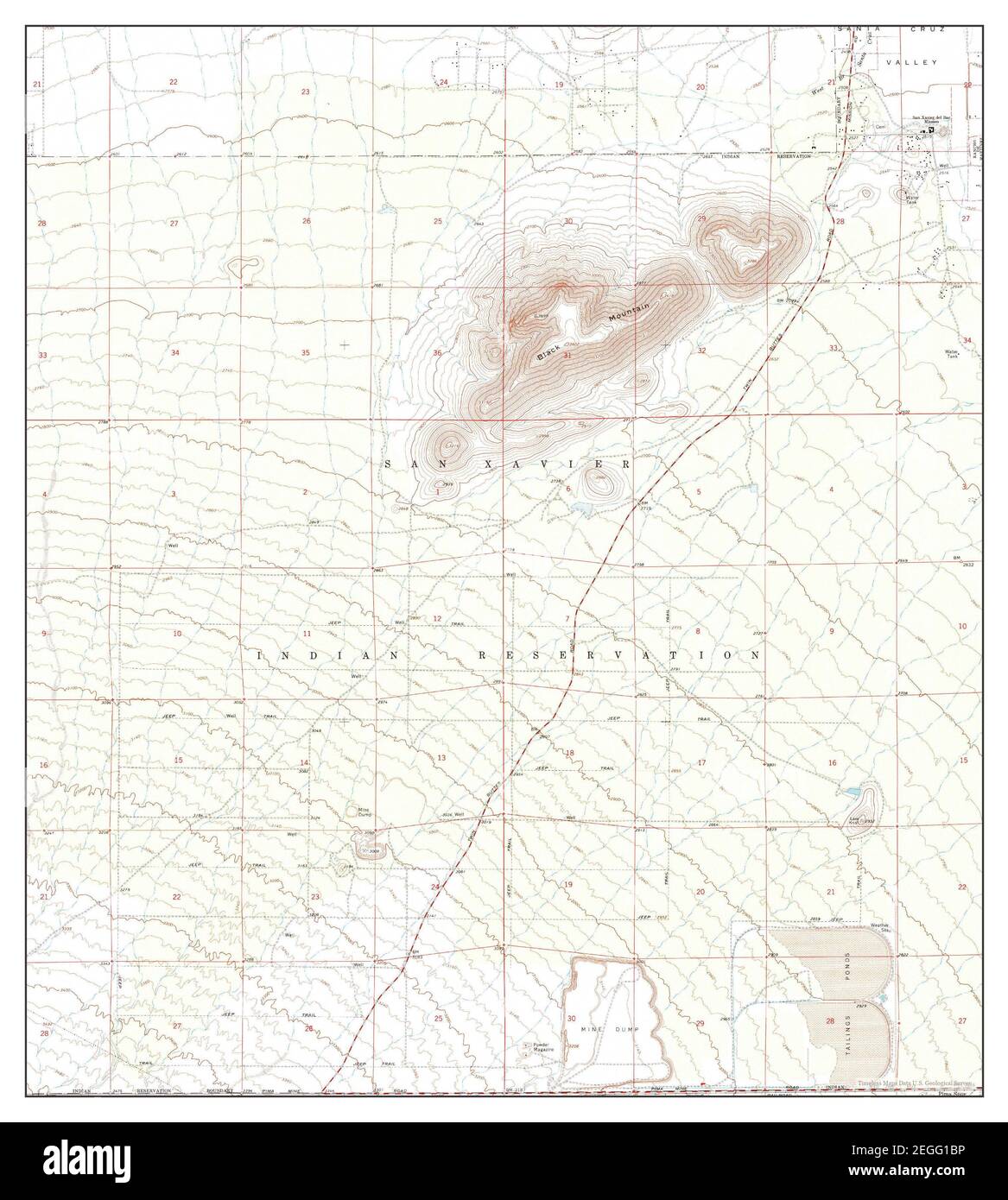 San Xavier Mission, Arizona, map 1968, 1:24000, United States of ...