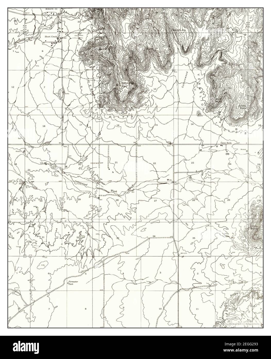 Short Creek NW, Arizona, map 1954, 1:24000, United States of America by ...
