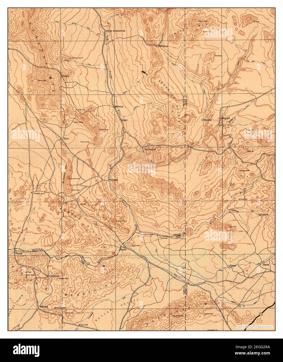 Signal, Arizona, map 1942, 1:250000, United States of America by ...