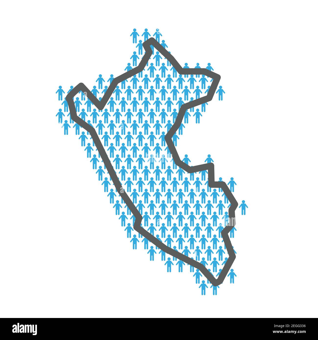 Peru population map. Country outline made from people figures Stock ...