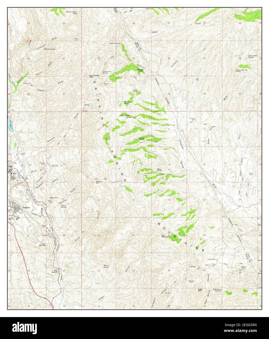 Sonora, Arizona, map 1964, 1:24000, United States of America by ...