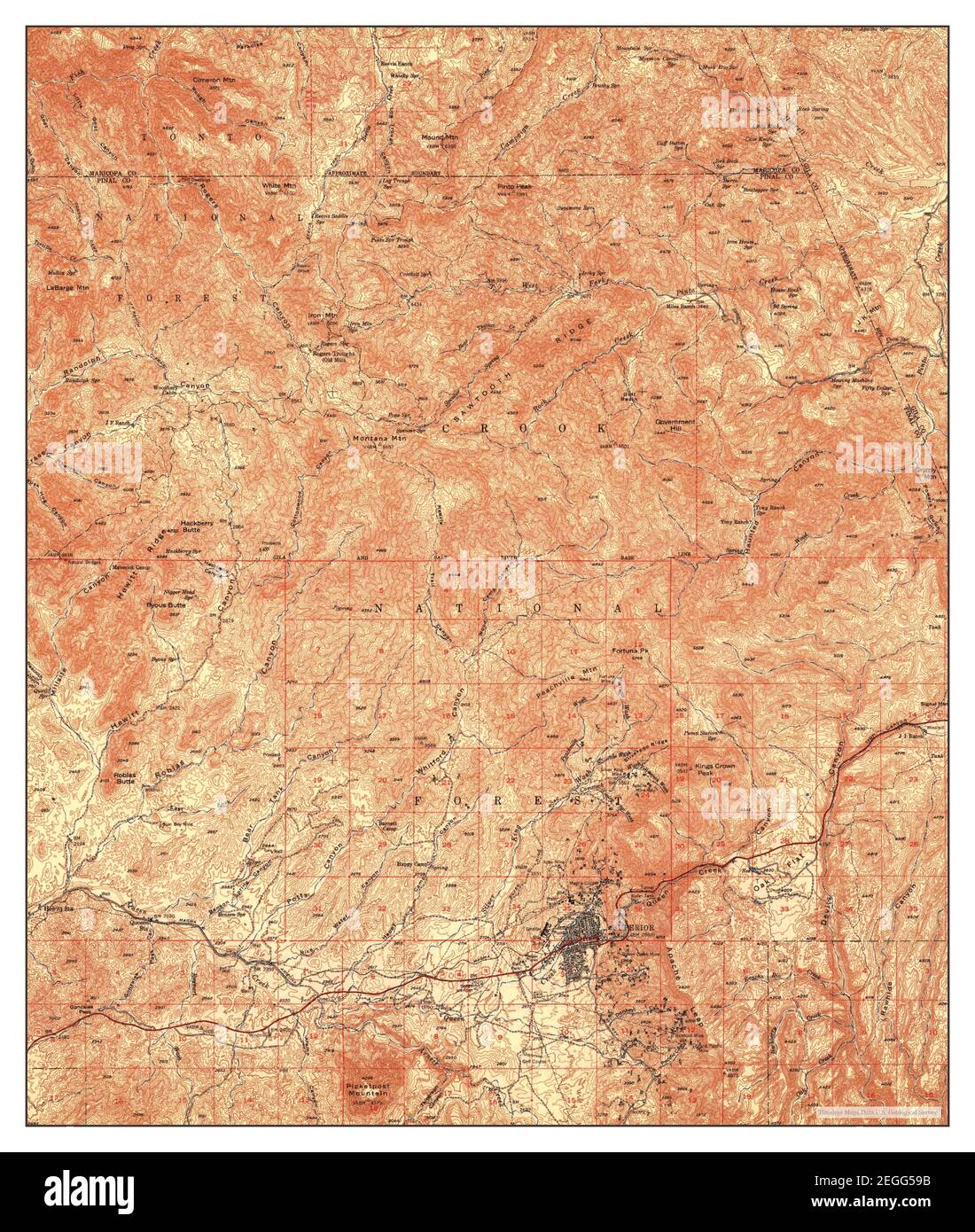 Superior, Arizona, map 1948, 1:62500, United States of America by ...