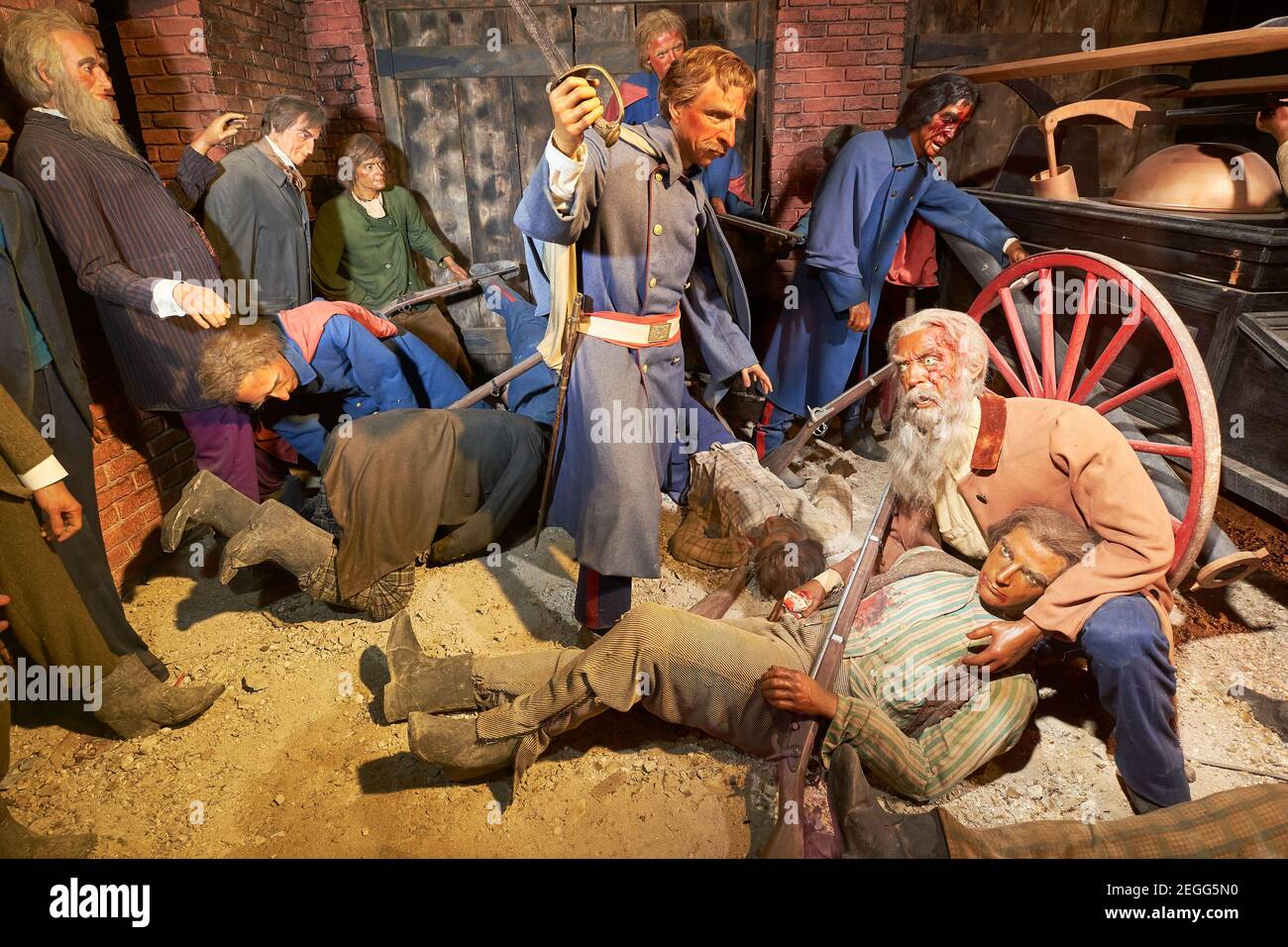 Diorama sign: Capture of John Brown. At the John Brown Wax Museum in ...