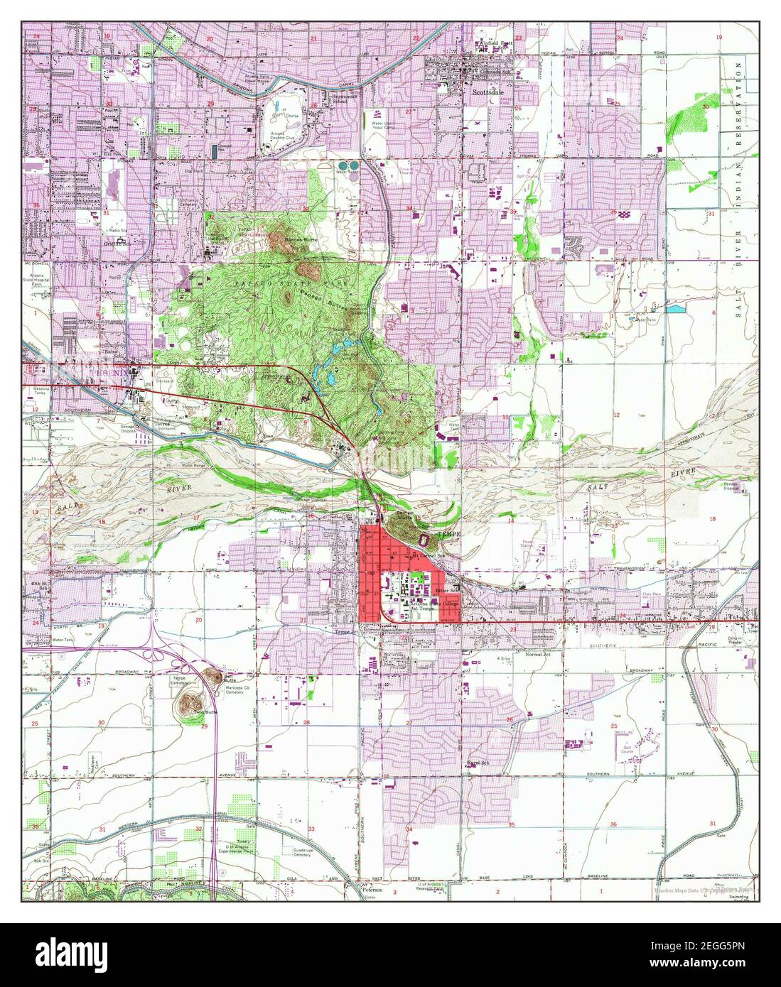 Tempe, Arizona, map 1952, 1:24000, United States of America by Timeless ...