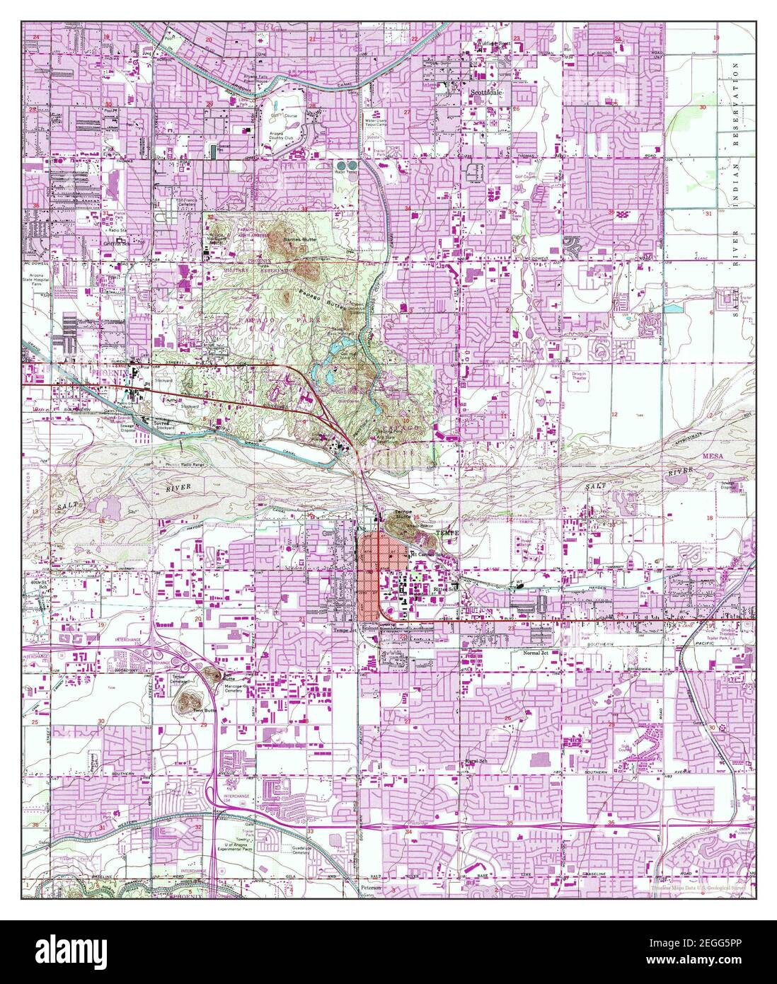 Tempe, Arizona, map 1952, 1:24000, United States of America by Timeless ...
