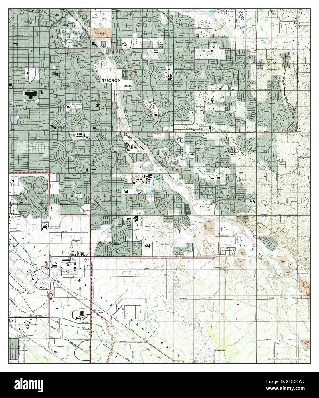 Tucson East, Arizona, map 1996, 1:24000, United States of America by ...