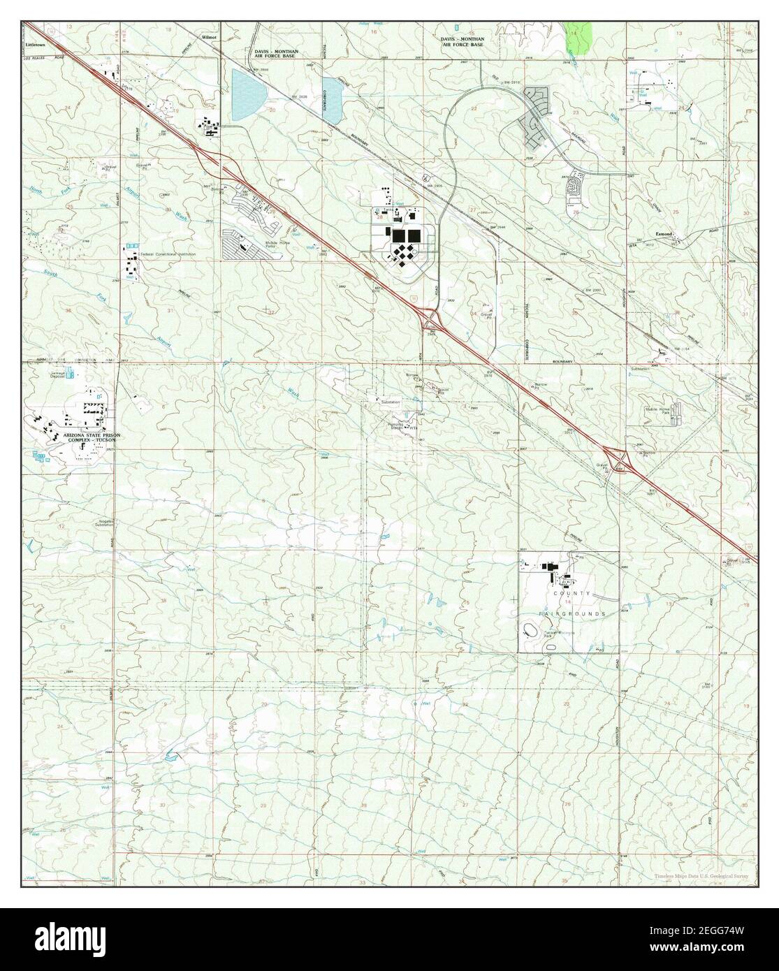 Tucson SE, Arizona, map 1992, 1:24000, United States of America by ...