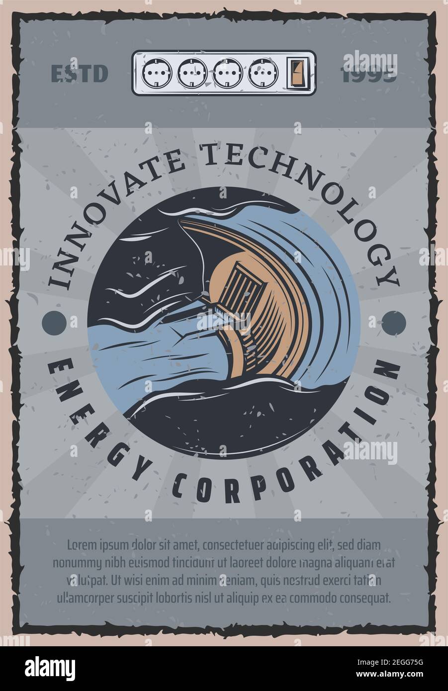 Green energy and ecology power innovative technology vintage banner ...