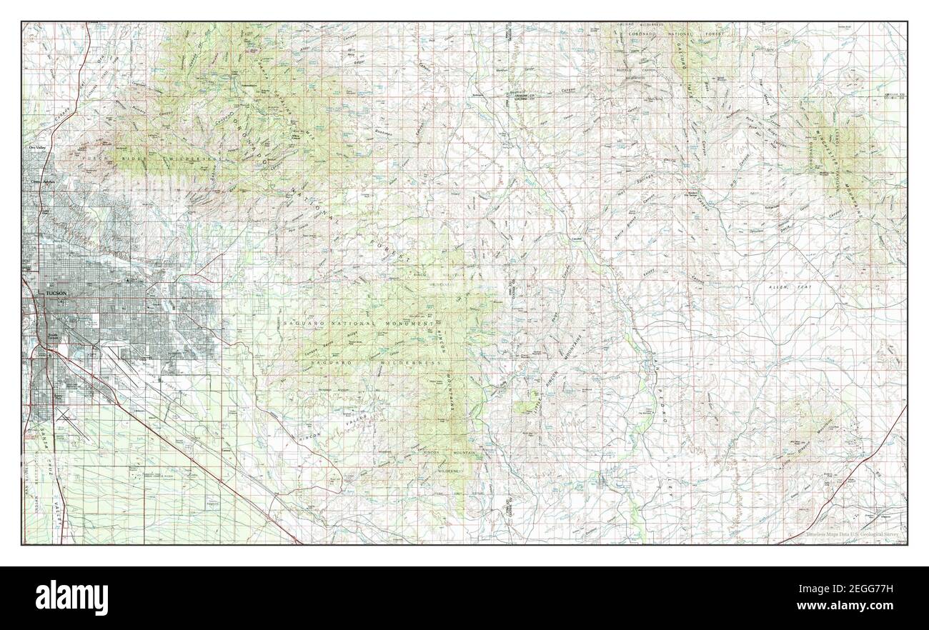 Tucson, Arizona, map 1994, 1:100000, United States of America by ...