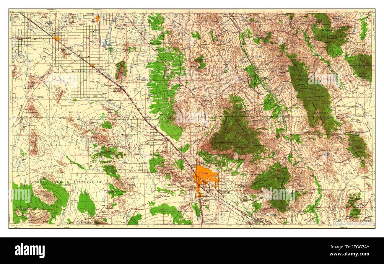 Tucson, Arizona, map 1959, 1:250000, United States of America by ...