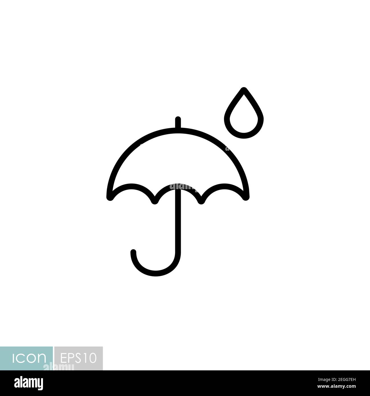 Umbrella and rain drops vector icon. Meteorology sign. Graph symbol for ...