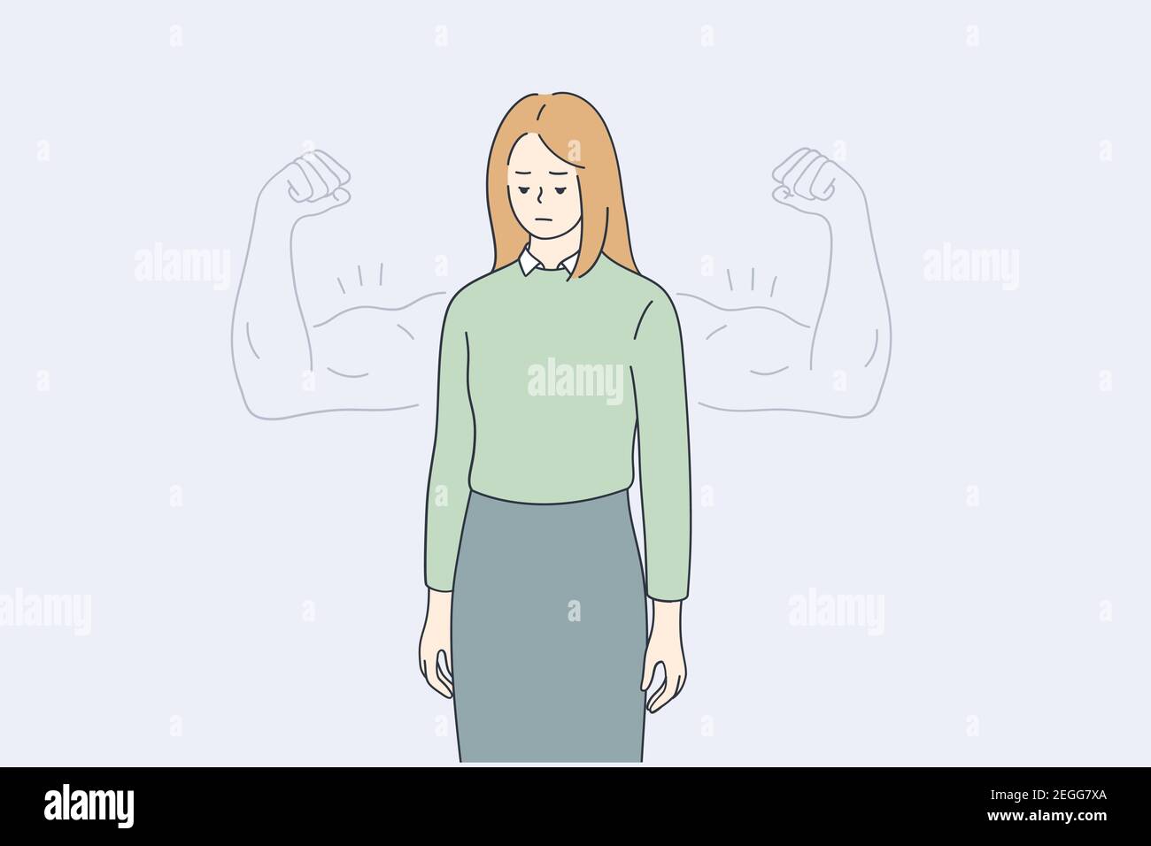 Woman self esteem, confidence, strength concept Stock Vector Image ...