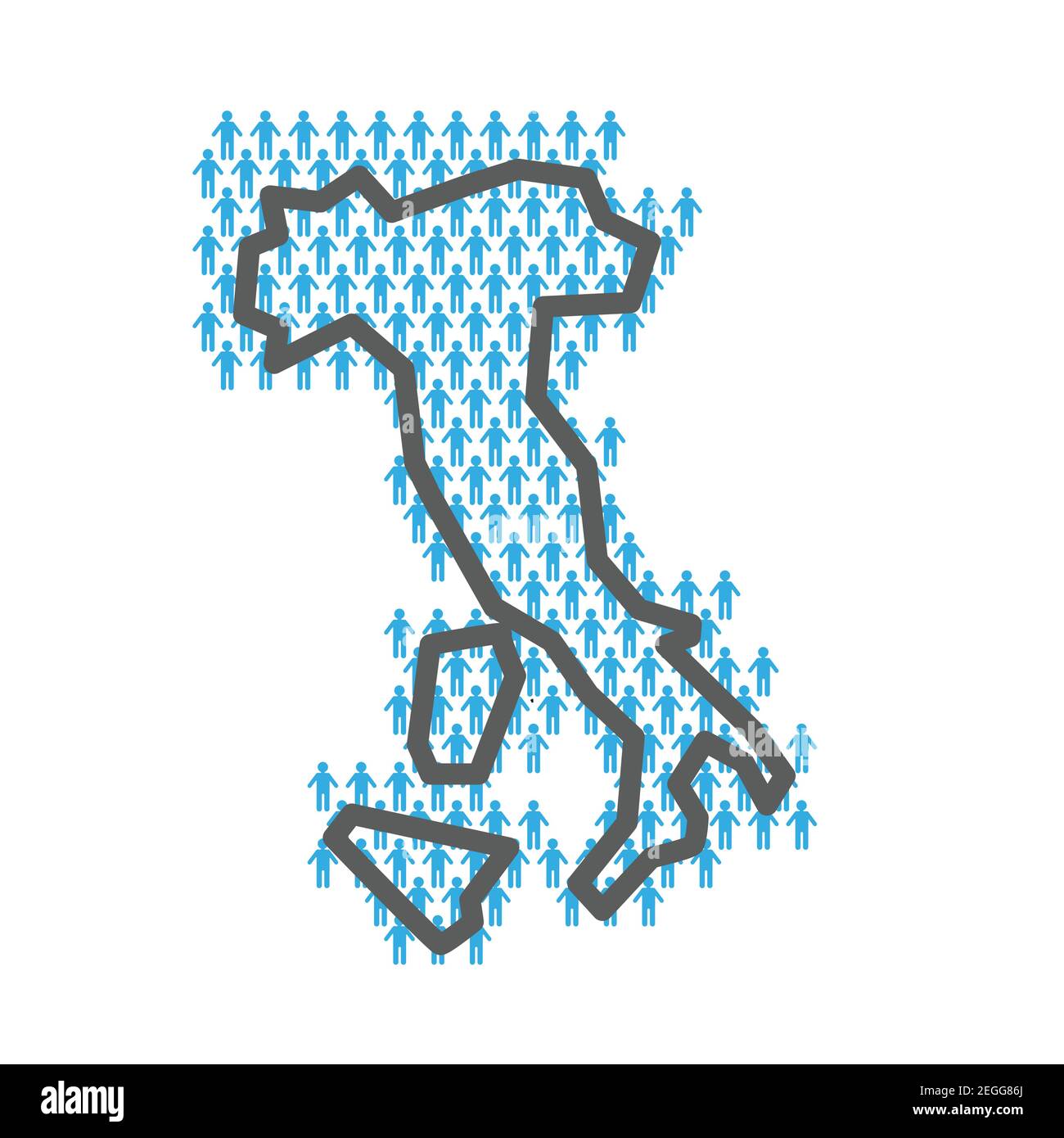 Italy population map. Country outline made from people figures Stock ...