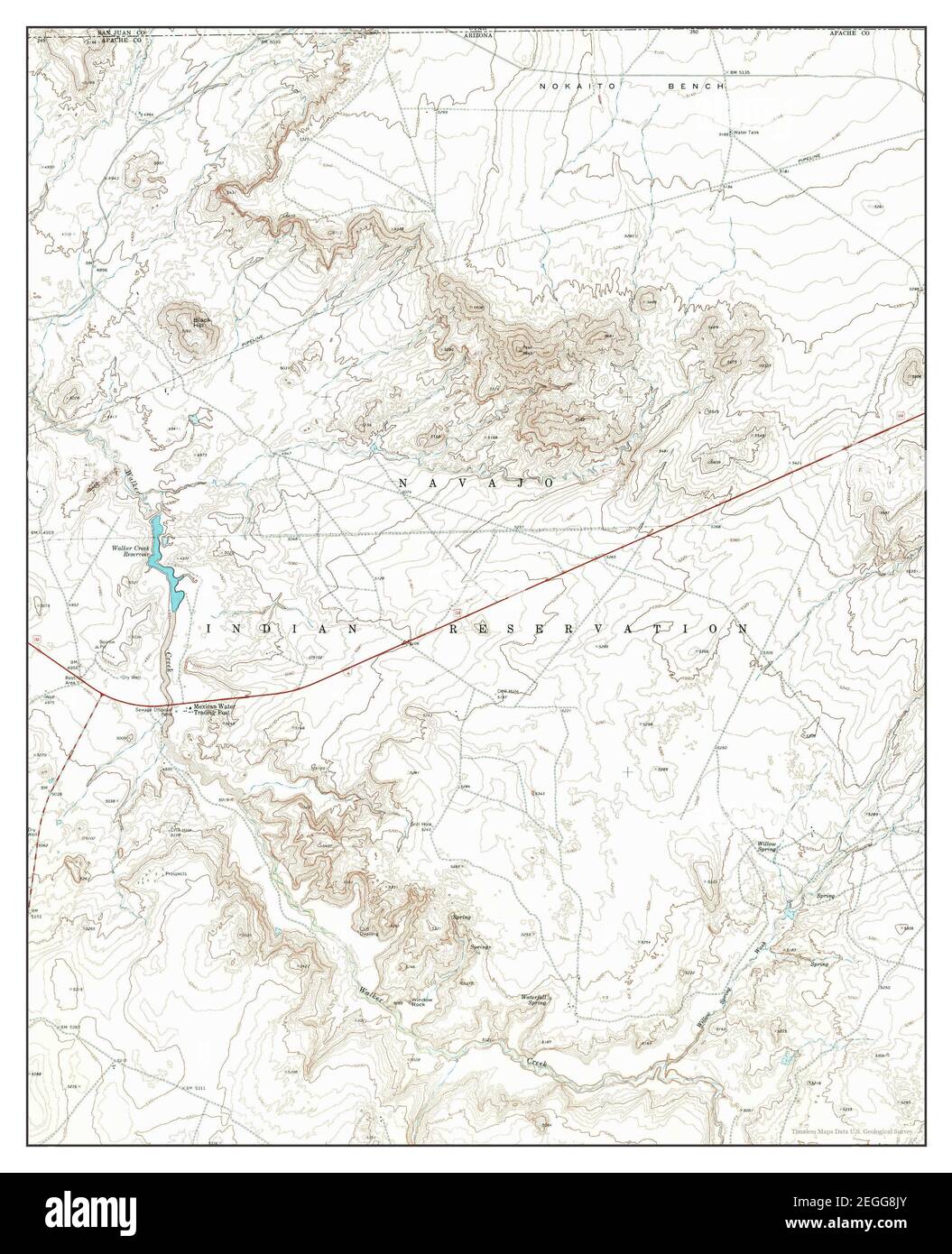 Walker Creek Reservoir, Arizona, map 1968, 1:24000, United States of ...