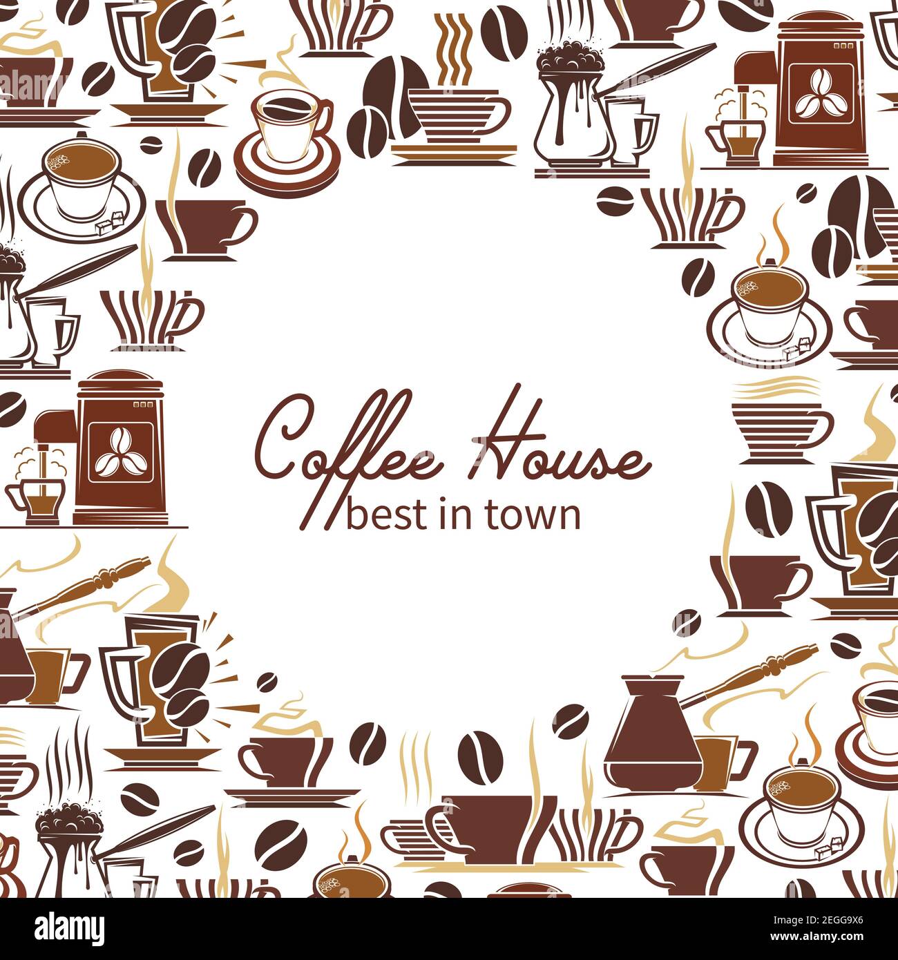 Coffee drink and beverage frame for coffee shop poster or cafe menu ...