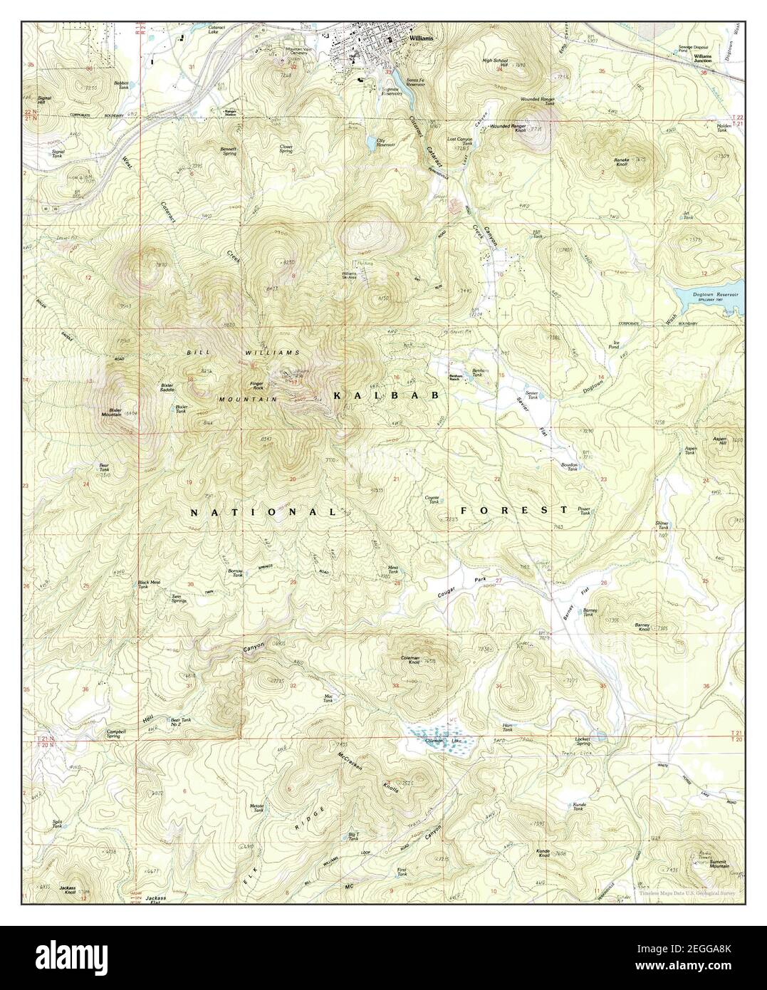 Williams South, Arizona, map 1989, 1:24000, United States of America by ...