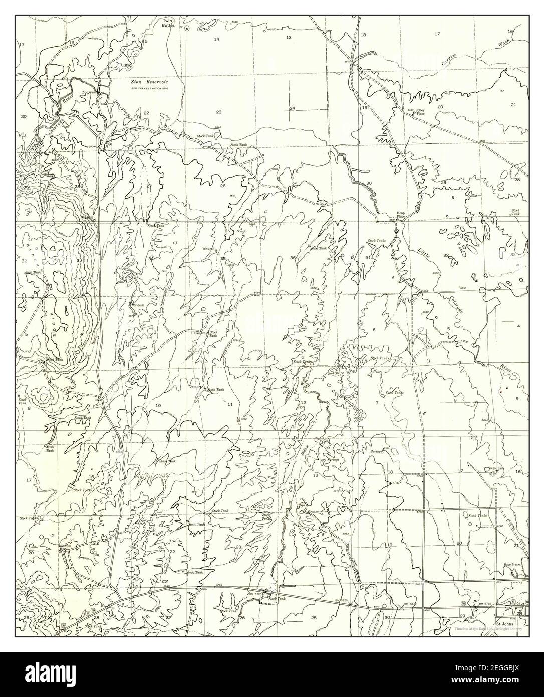 Wolford Springs 3 SW, Arizona, map 1955, 1:24000, United States of ...