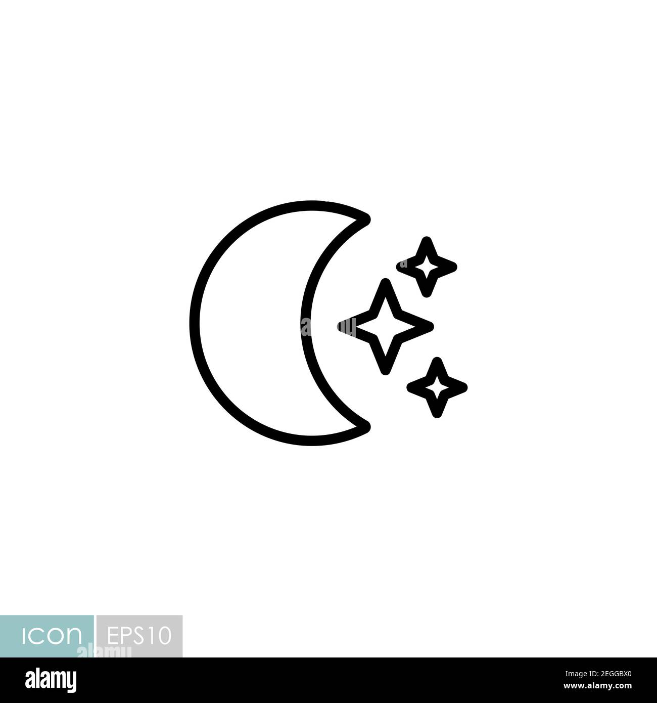 Moon and star vector icon. Meteorology sign. Graph symbol for travel ...