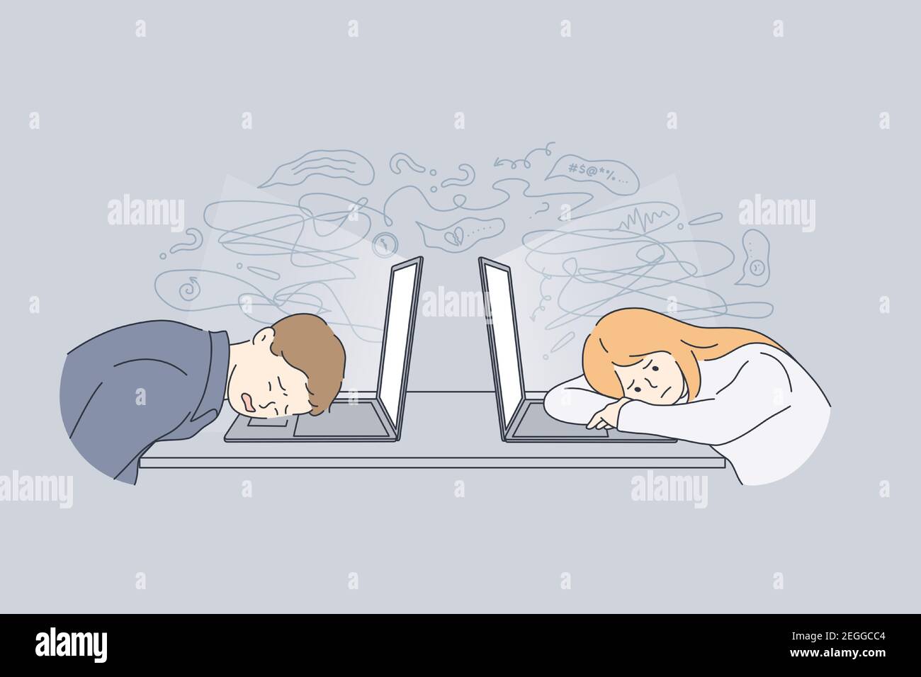 Tiredness overworked Stock Vector Images - Alamy