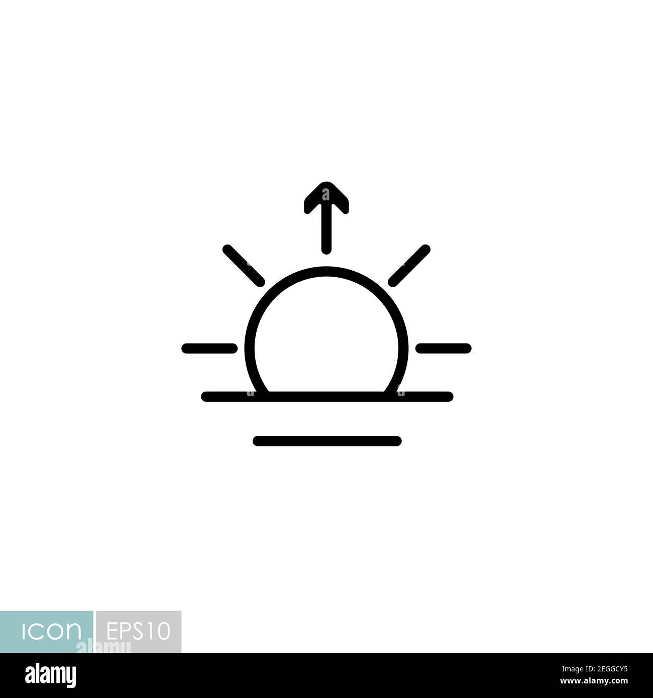 Sunrise vector icon. Meteorology sign. Graph symbol for travel, tourism ...
