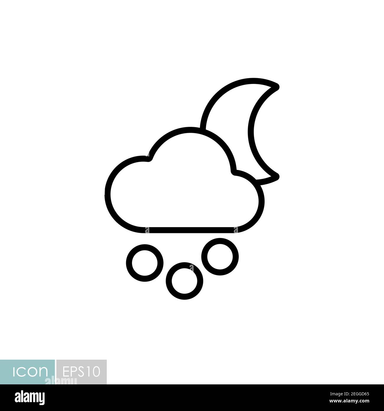 Moon cloud snow grain vector icon. Meteorology sign. Graph symbol for ...