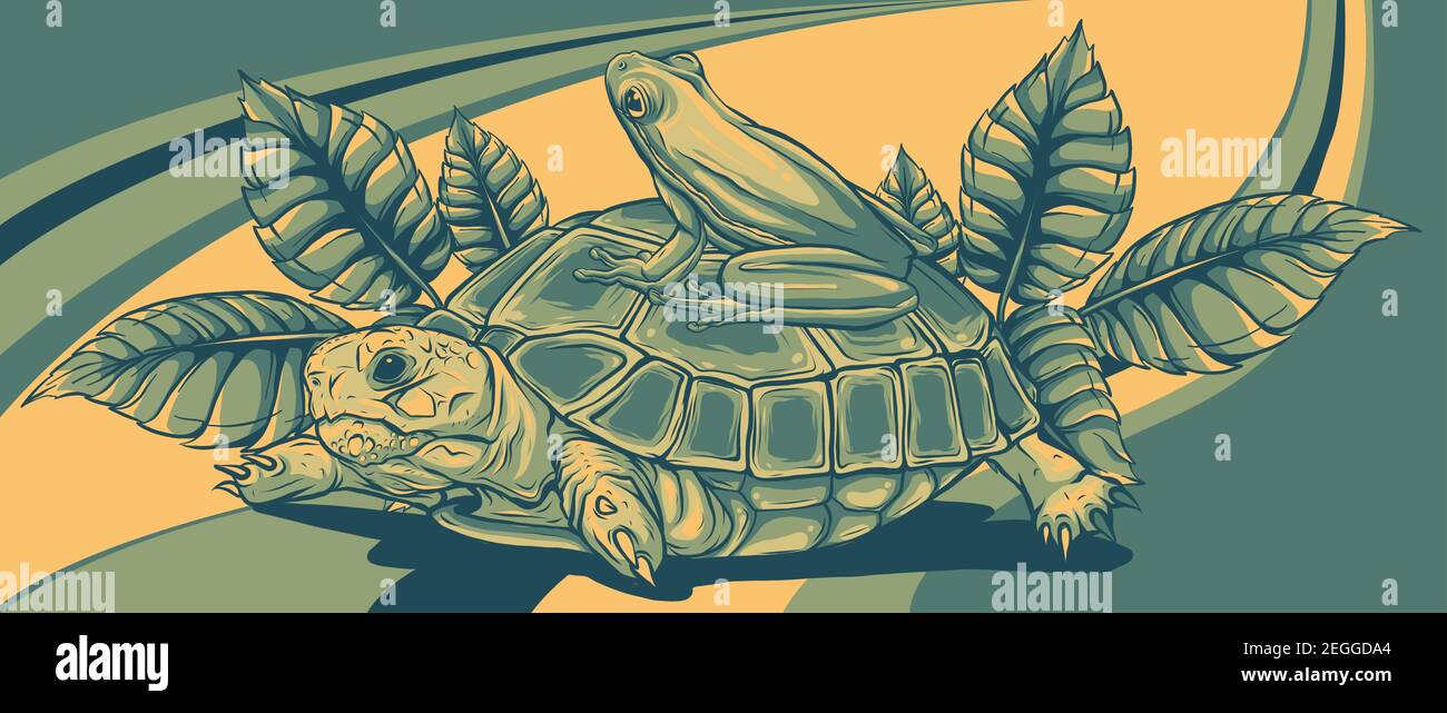 Frog and Turtle vector illustration graphics art Stock Vector Image ...