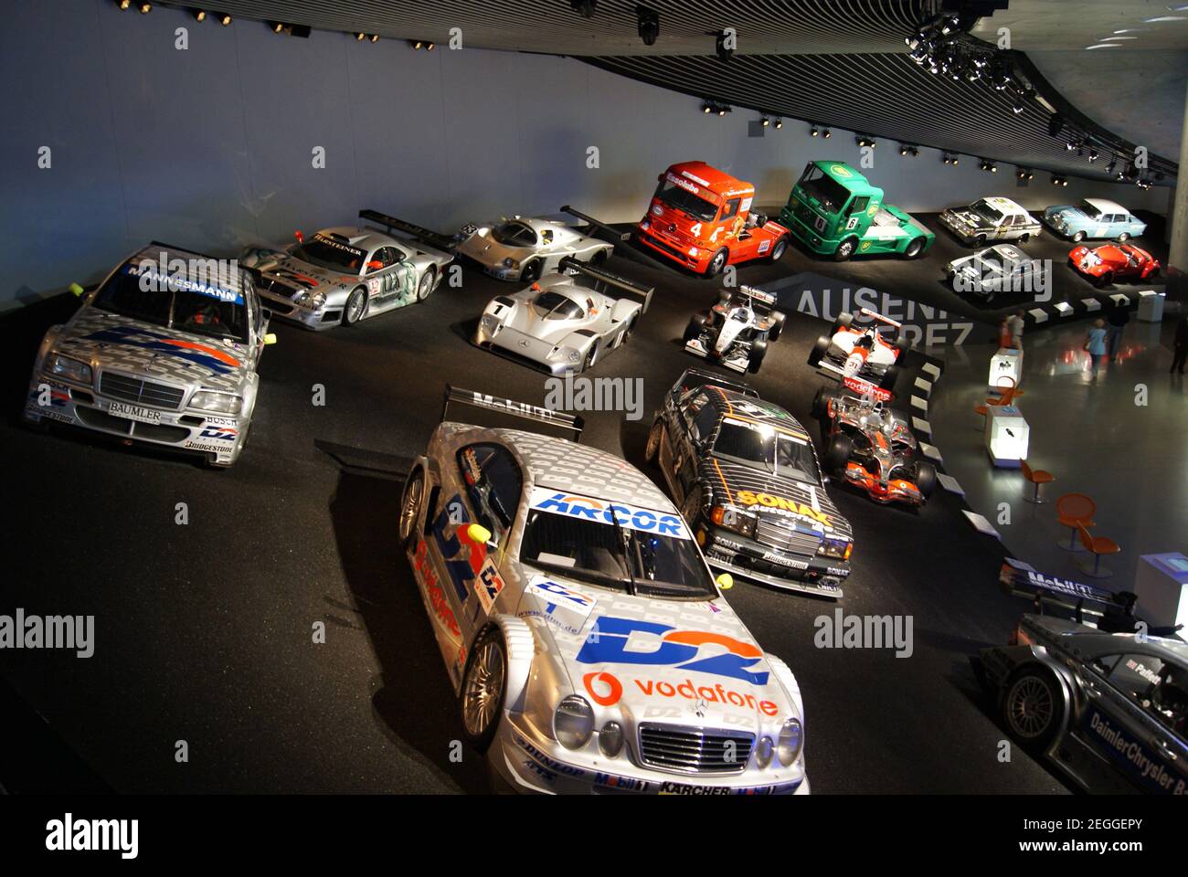 Stuttgart, Germany, August 2010: Interior of the Mercedes-Benz Museum ...