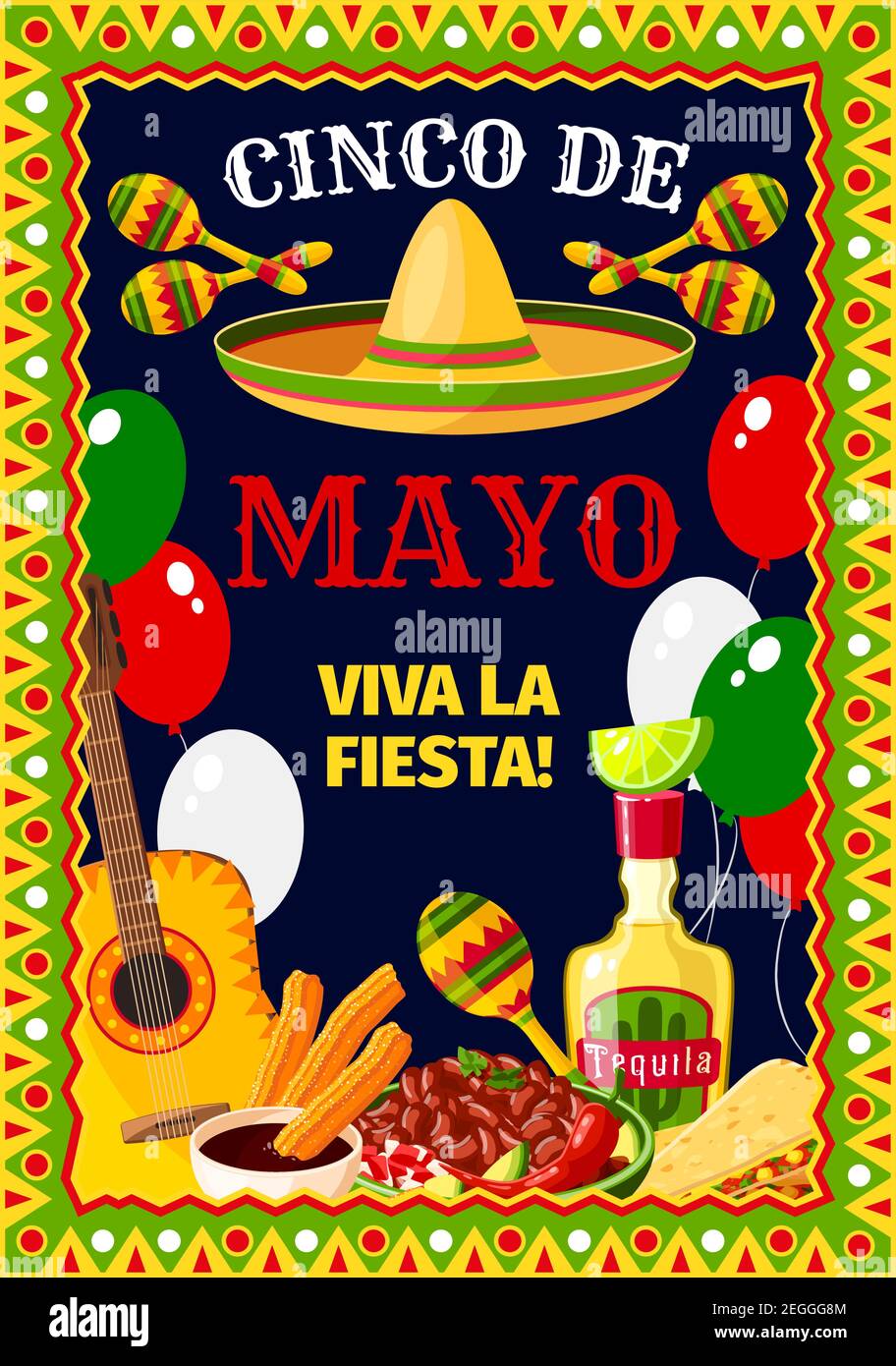 Cinco de Mayo Mexican holiday fiesta celebration greeting card of ...