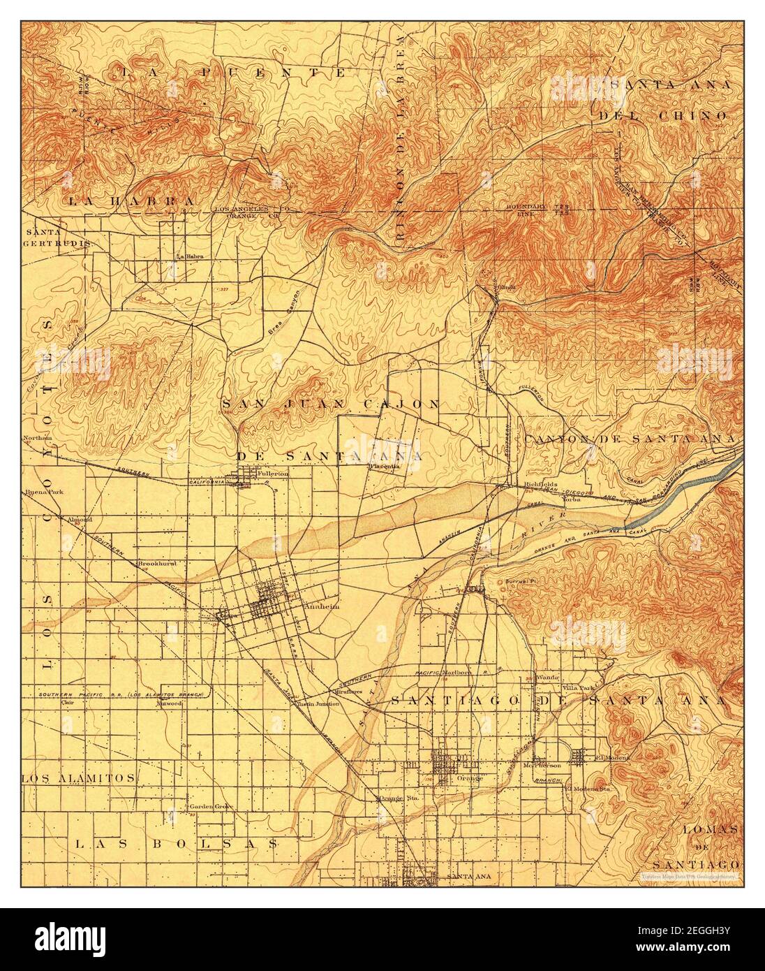 Anaheim, California, map 1901, 1:62500, United States of America by ...