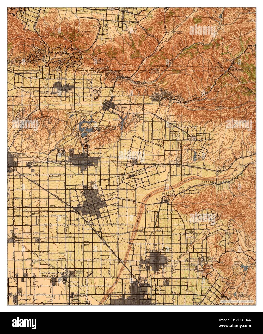Anaheim, California, map 1942, 1:62500, United States of America by ...