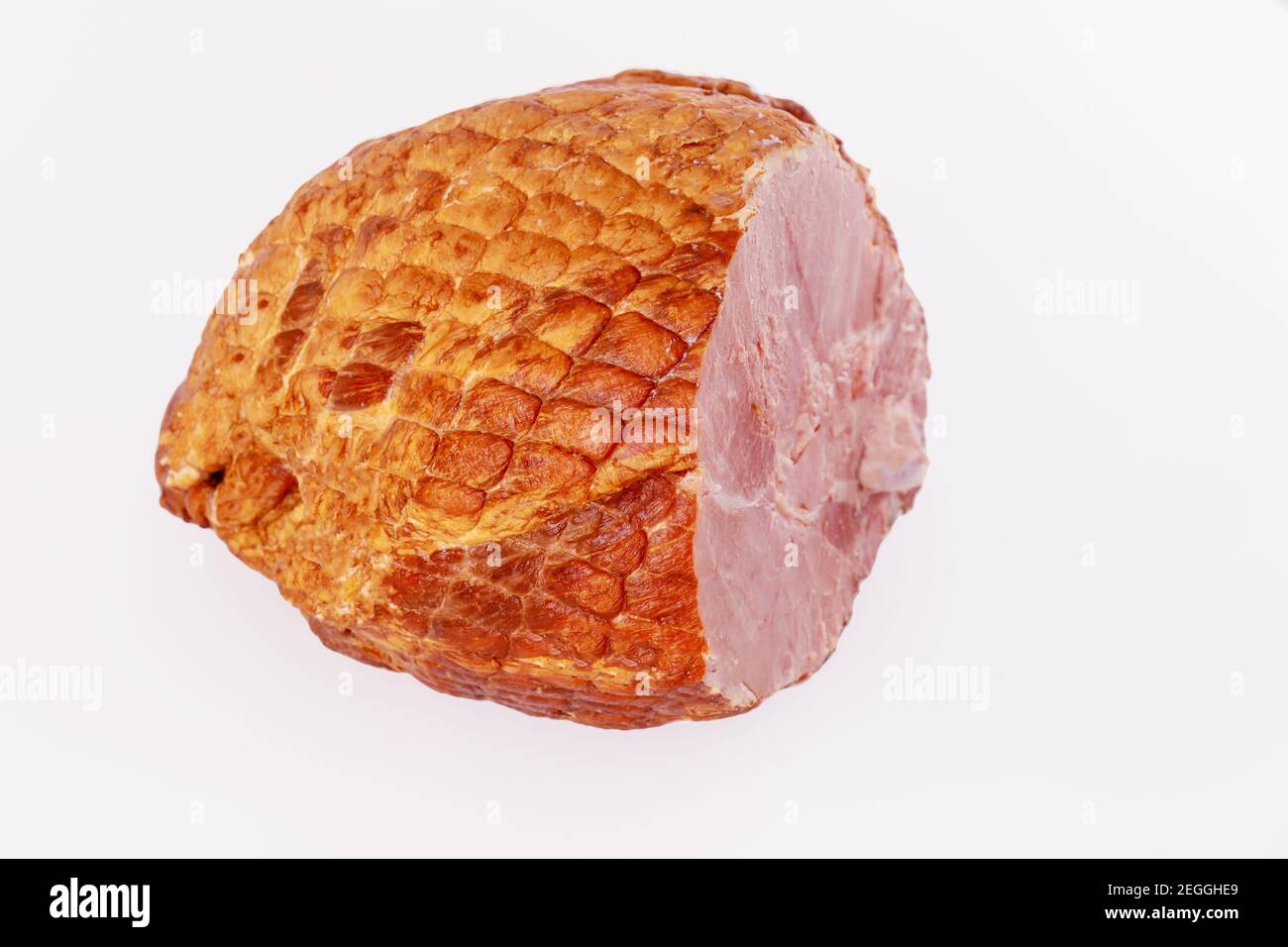 Whole semi boneless pork ham isolated on white background Stock Photo ...