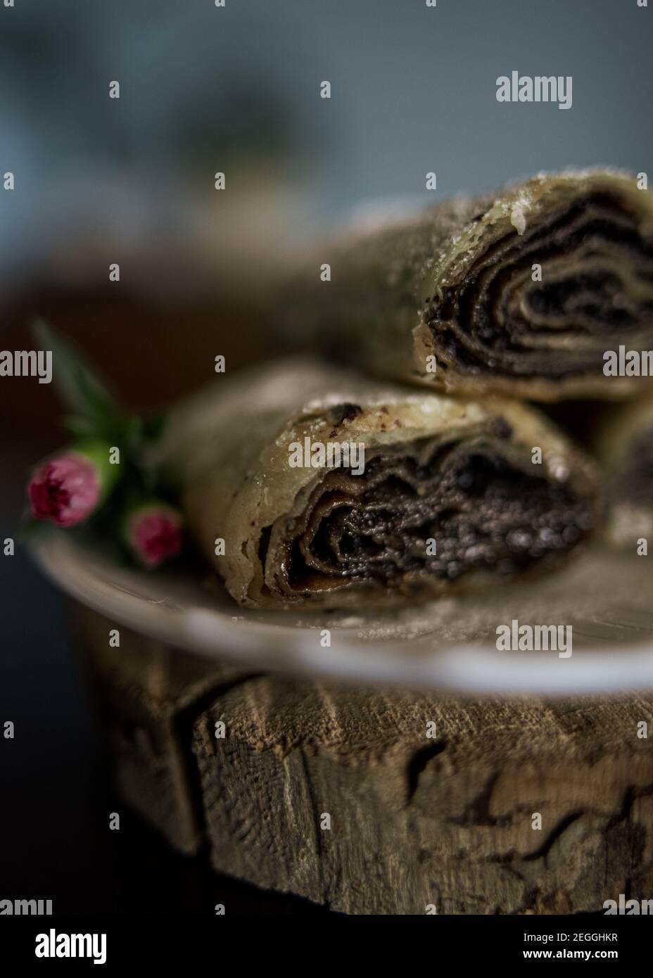 Vertical closeup shot of pancake with jam Stock Photo - Alamy