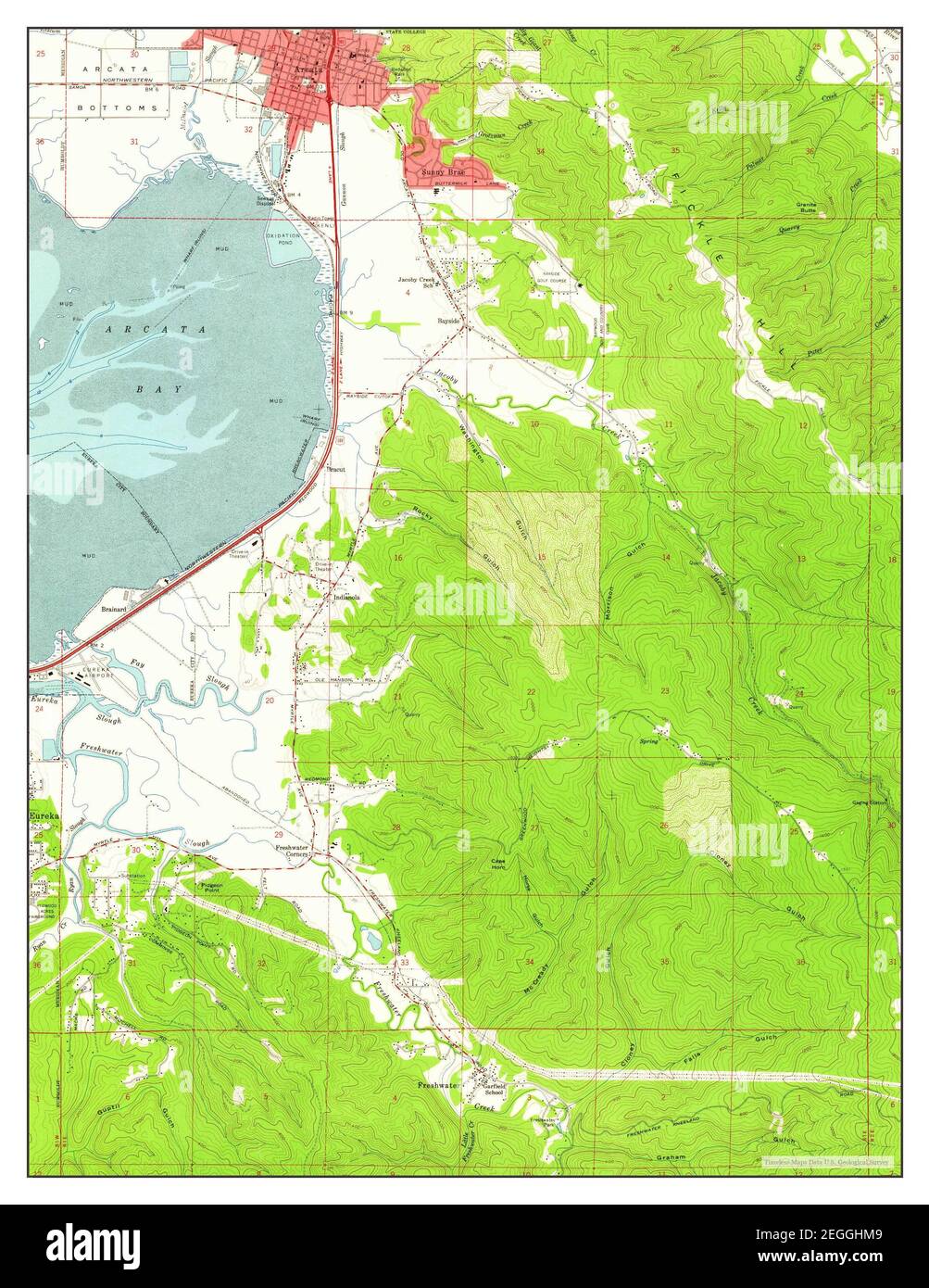 Arcata South, California, map 1959, 1:24000, United States of America ...