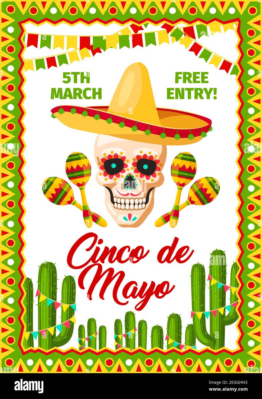 Cinco de Mayo Mexican holiday fiesta invitation card for Mexico ...