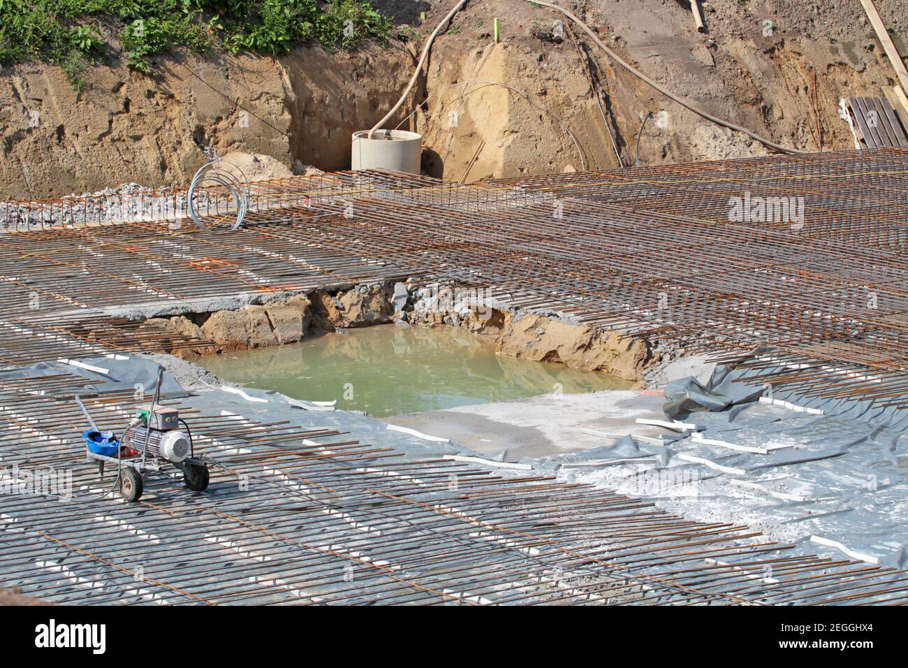 reinforced base plate with water Stock Photo - Alamy