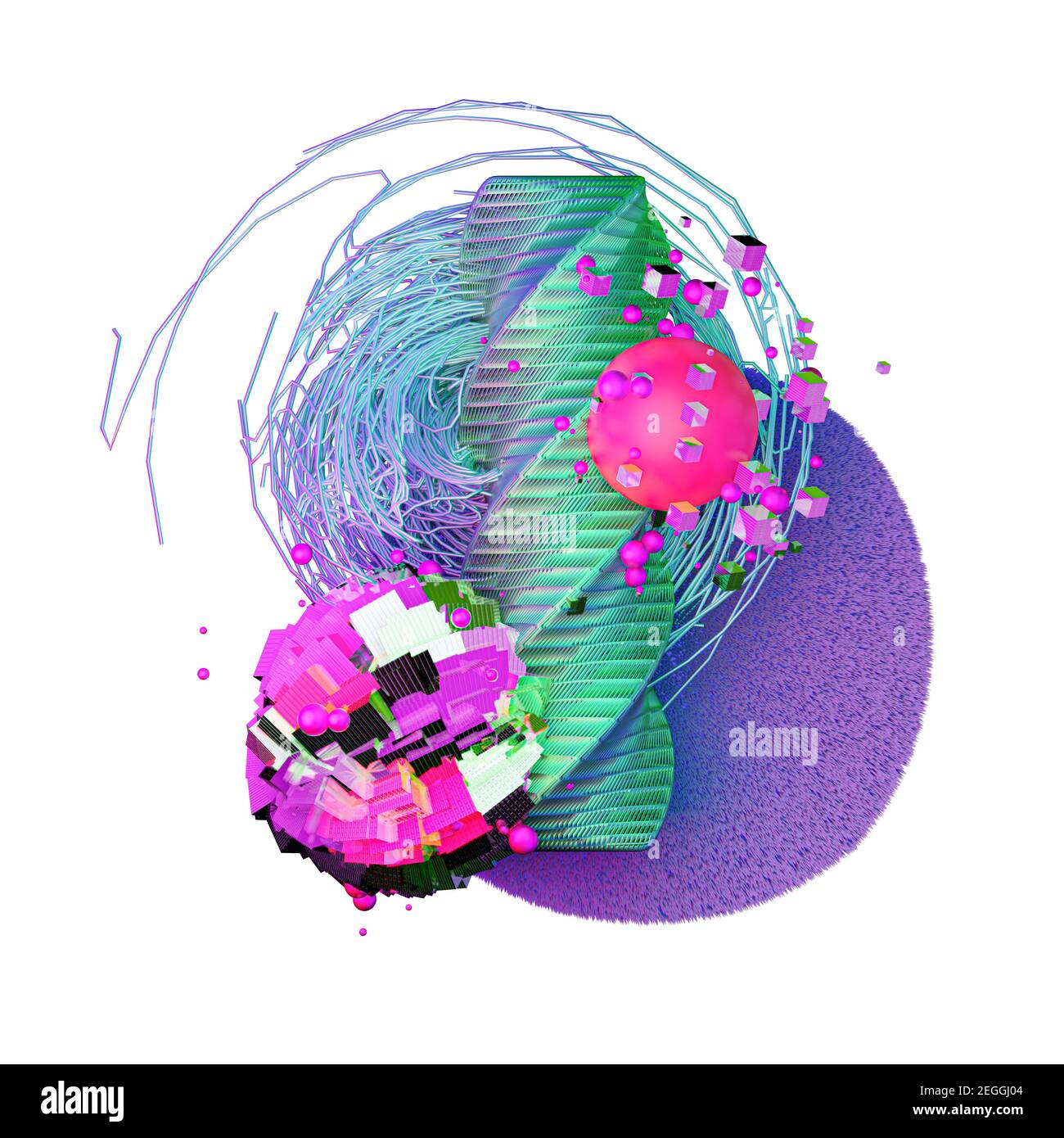 Various textured objects have beautifully folded into an abstract shape ...