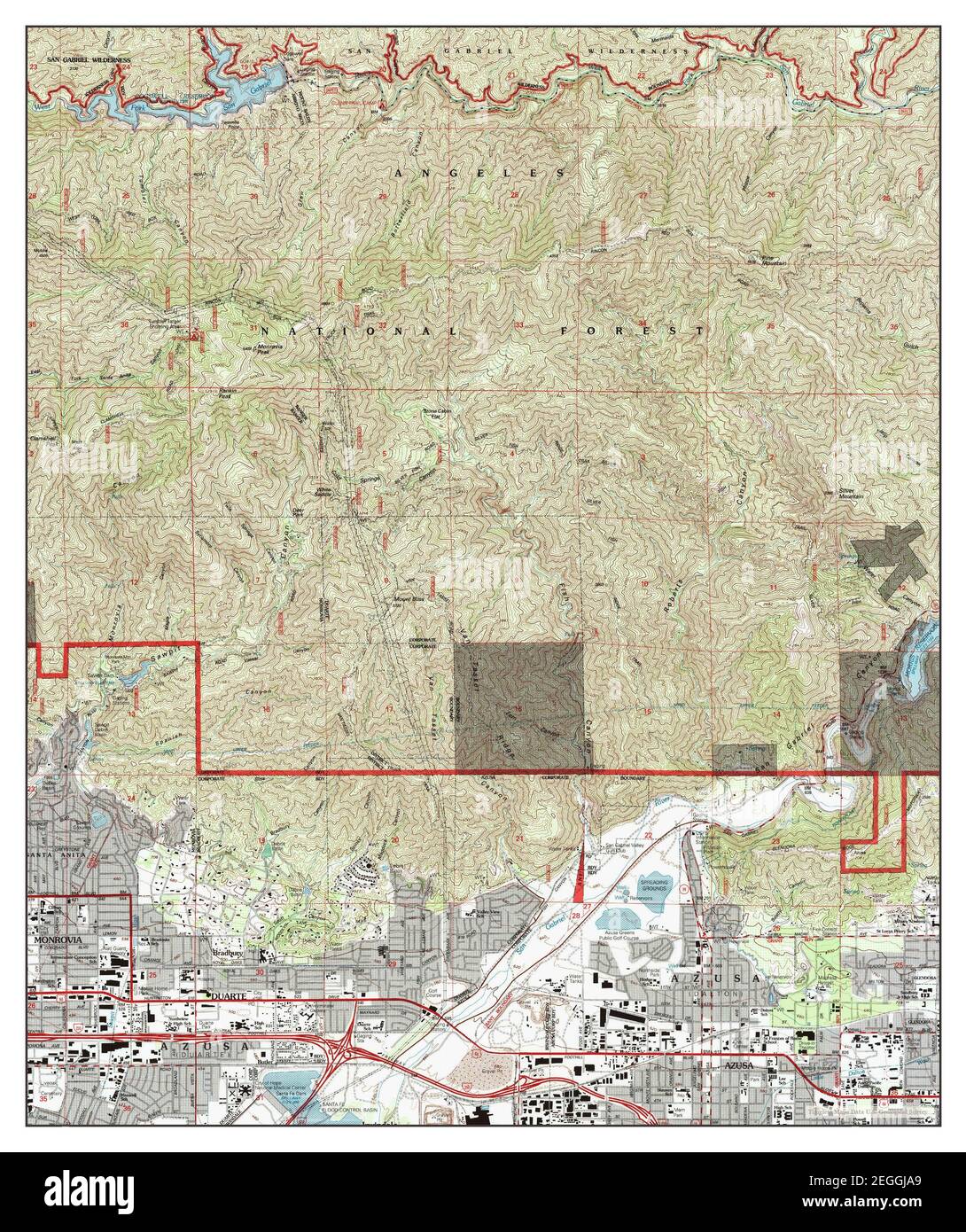 Azusa, California, map 1995, 1:24000, United States of America by ...