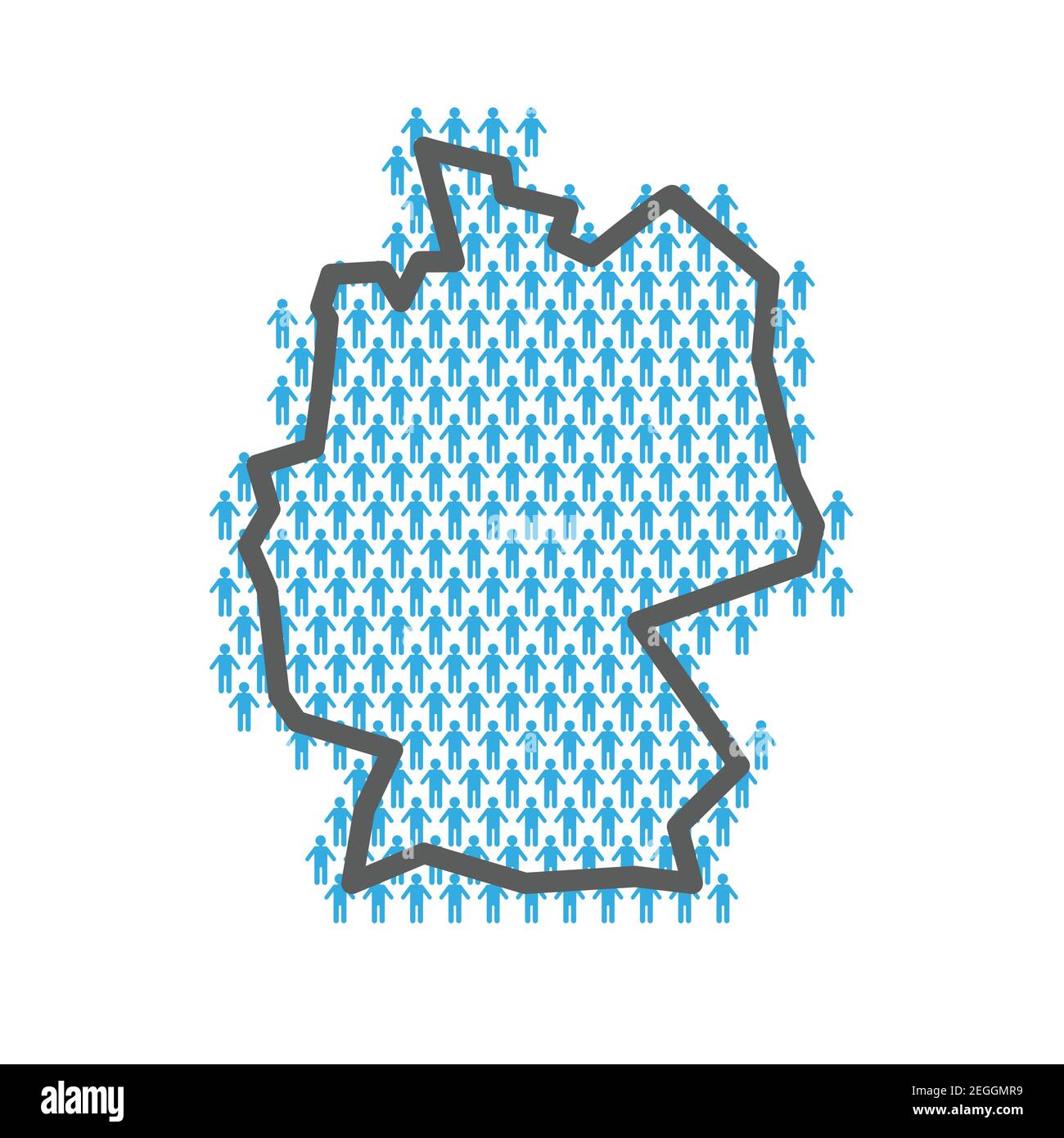 Germany population map. Country outline made from people figures Stock ...