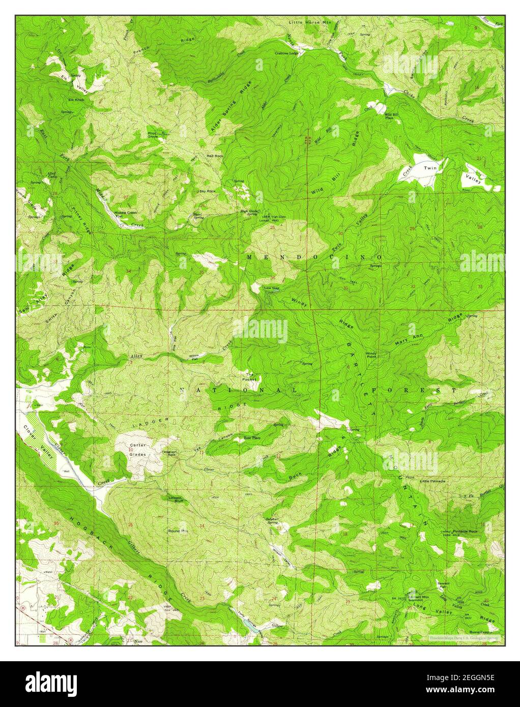 Bartlett Mtn, California, map 1958, 1:24000, United States of America ...