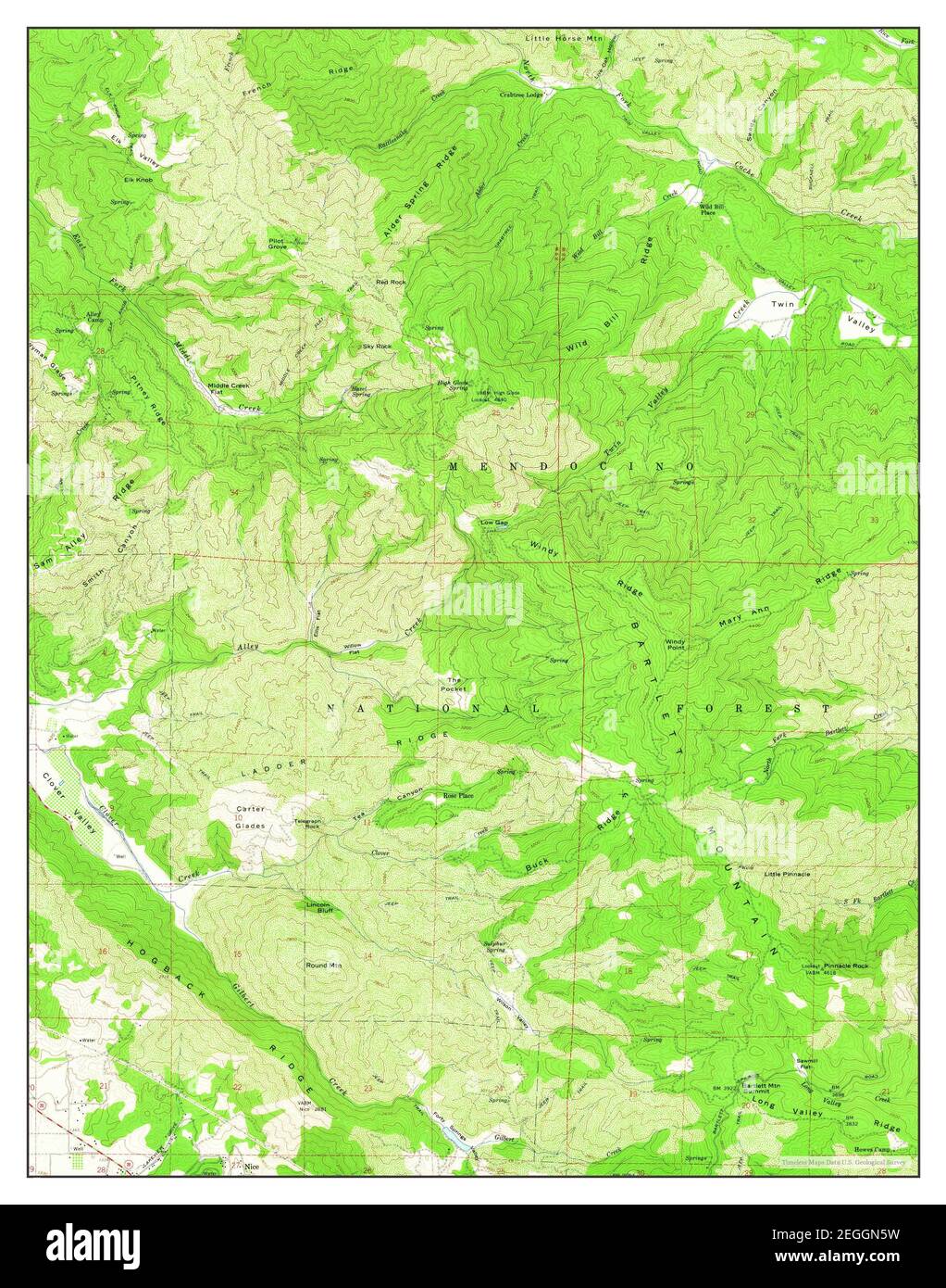 Bartlett Mtn, California, map 1958, 1:24000, United States of America ...