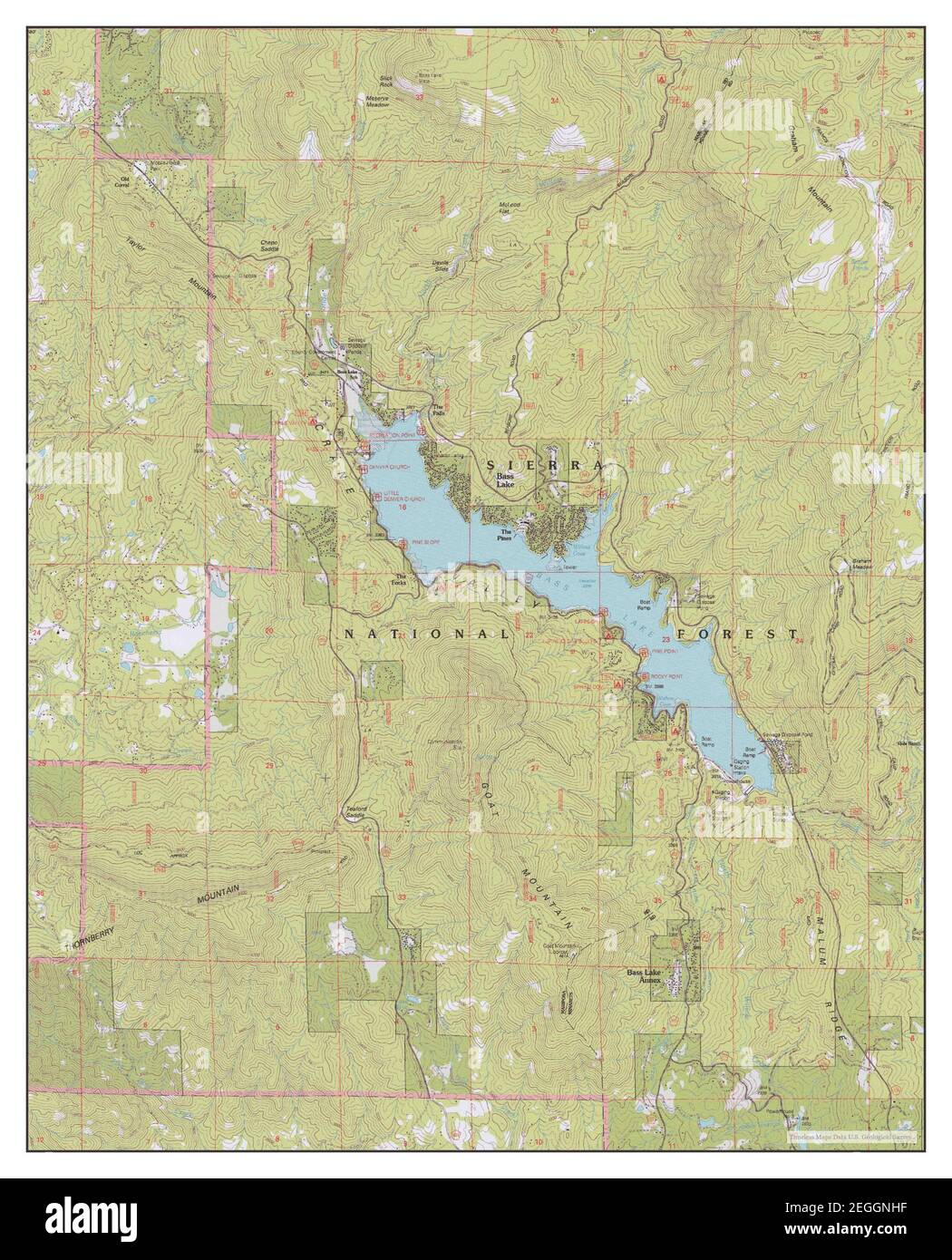 Bass Lake, California, map 1993, 1:24000, United States of America by ...
