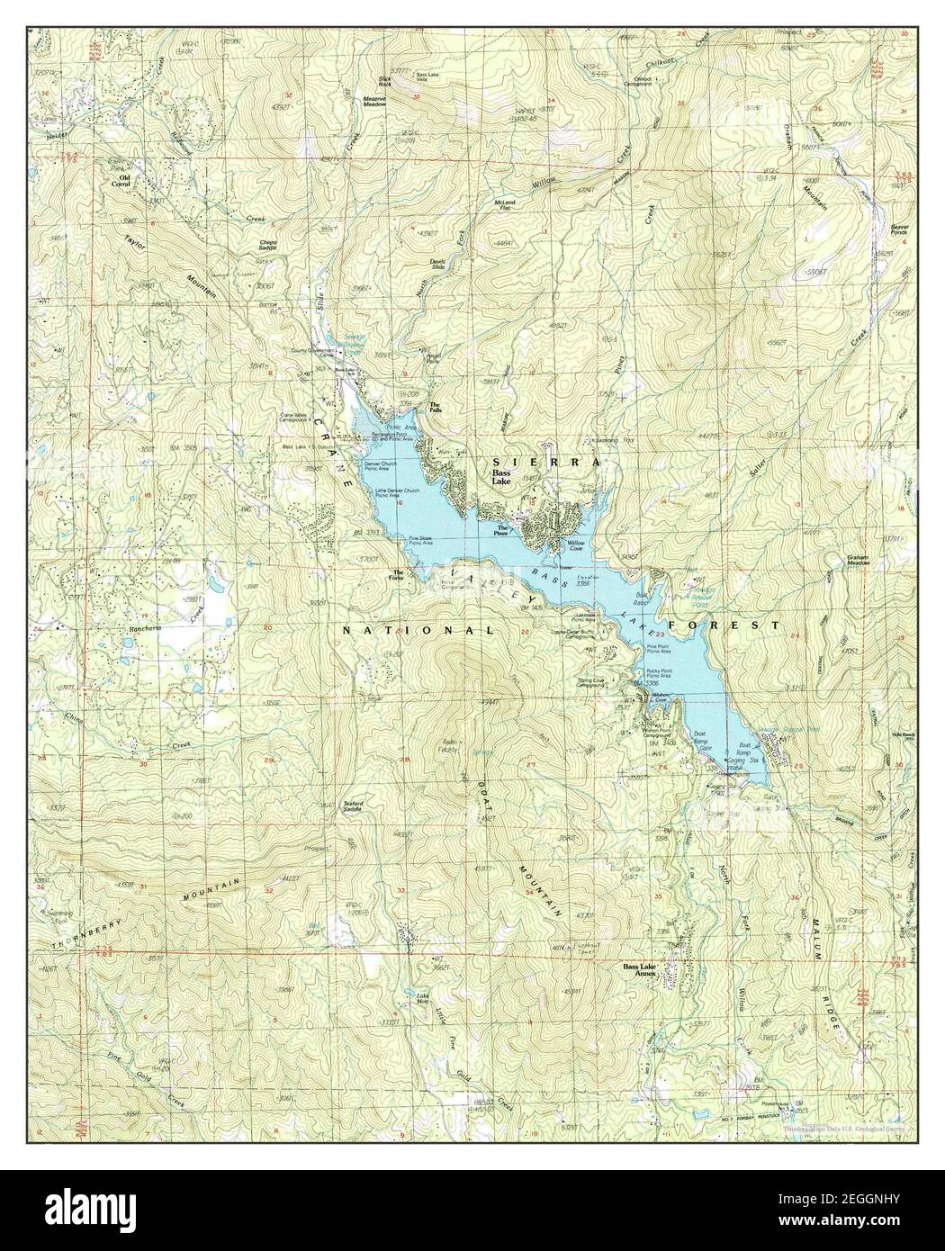 Bass Lake, California, map 1990, 1:24000, United States of America by ...